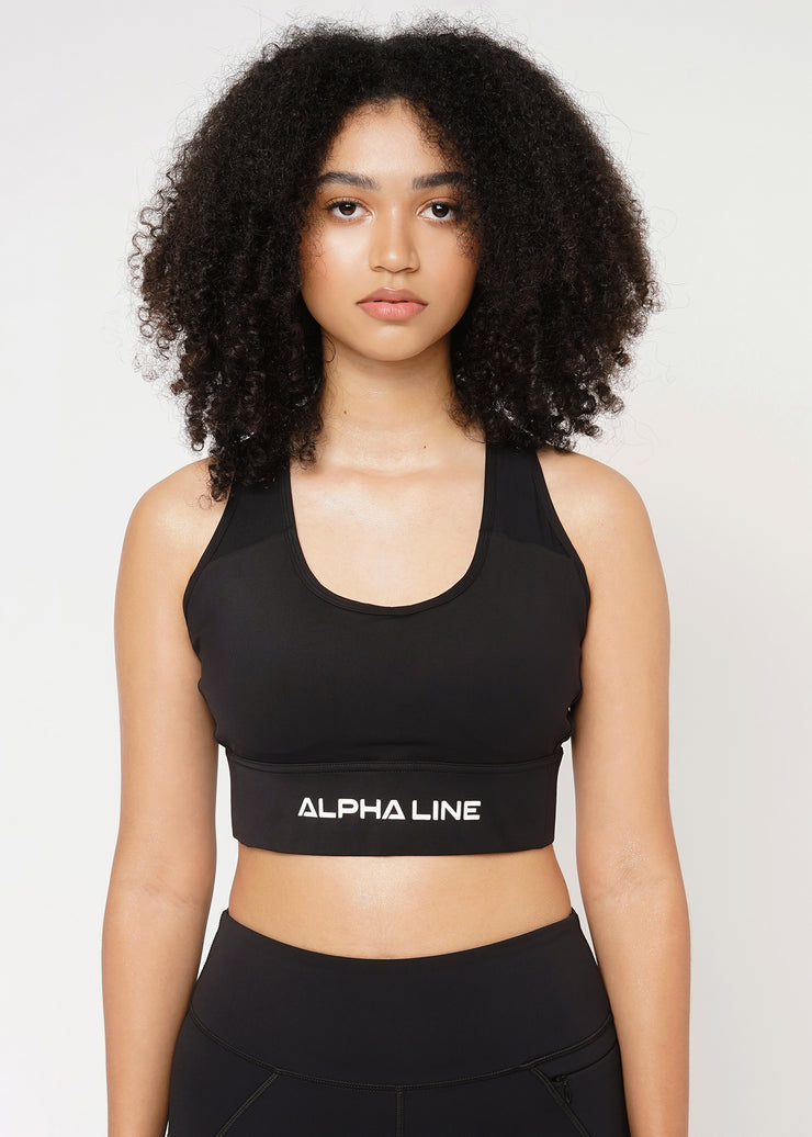 Classic Criss-Cross Sports Bra in Crow Black – Alpha Line