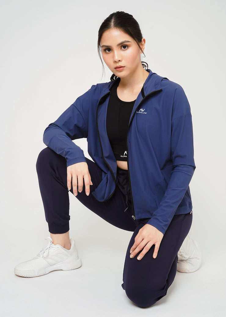 Ultra Skim Quick-dry Hoodie Jacket in Cobalt Blue – Alpha Line